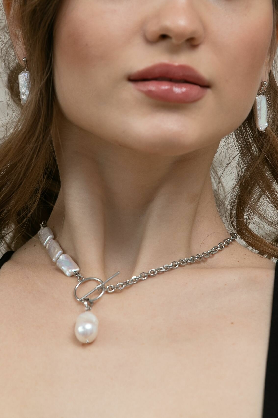 Колье, жемчуг культивированный