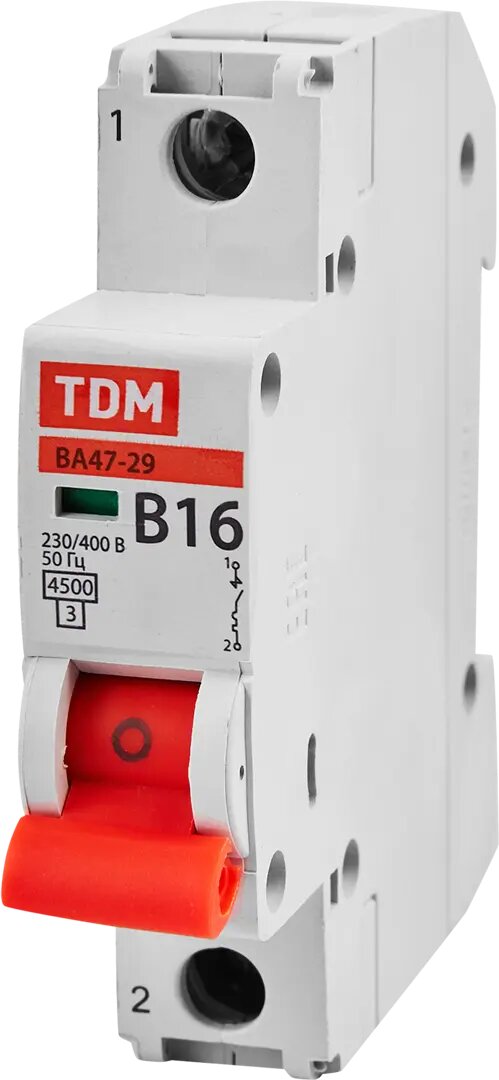 Автоматический выключатель TDM Electric ВА47-29 1Р B16 A 4.5 кА