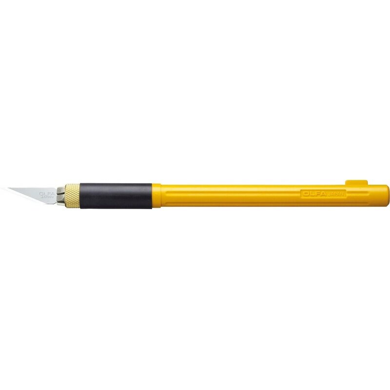 Нож профессиональный OLFA С 3 лезвиями, КВ4-S, KB4-F, KB4-R, желтый с черным