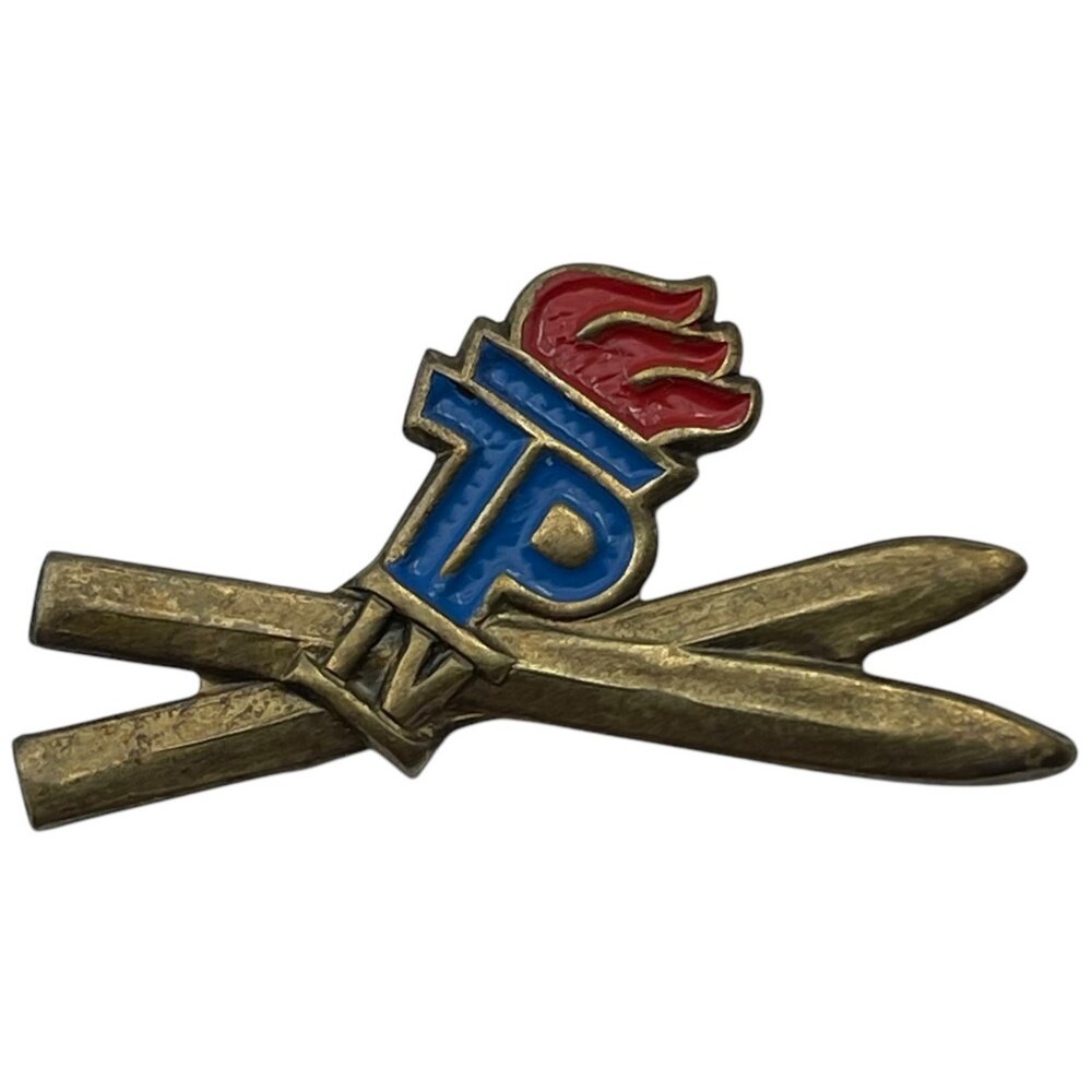 Знак "IV Соревнования по лыжному спорту среди пионеров" бронзовая ст, ГДР 1971-1980 гг.