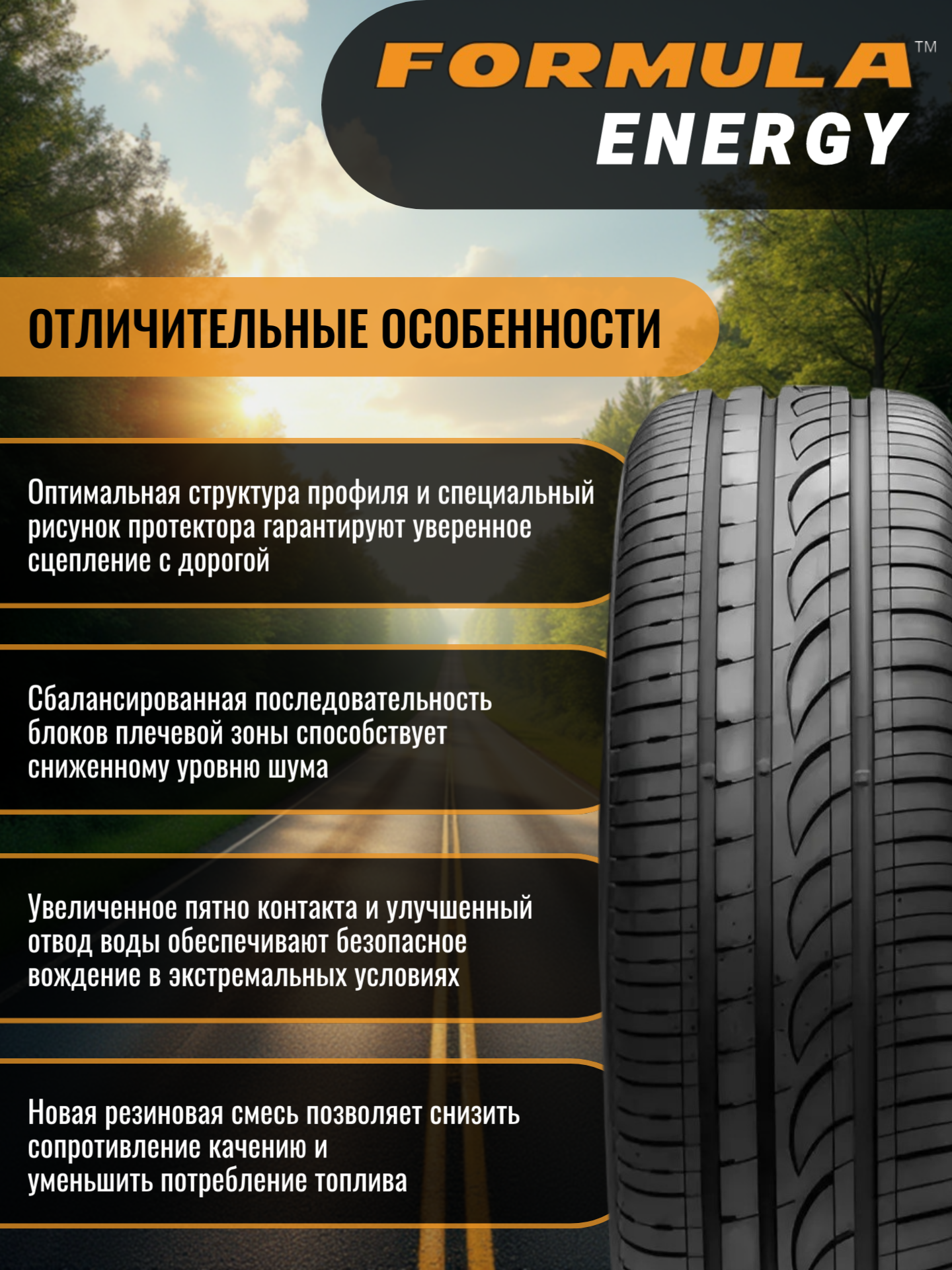 Шины автомобильные 195 65 15 91 V Energy Летняя Производитель Formula — фото 1