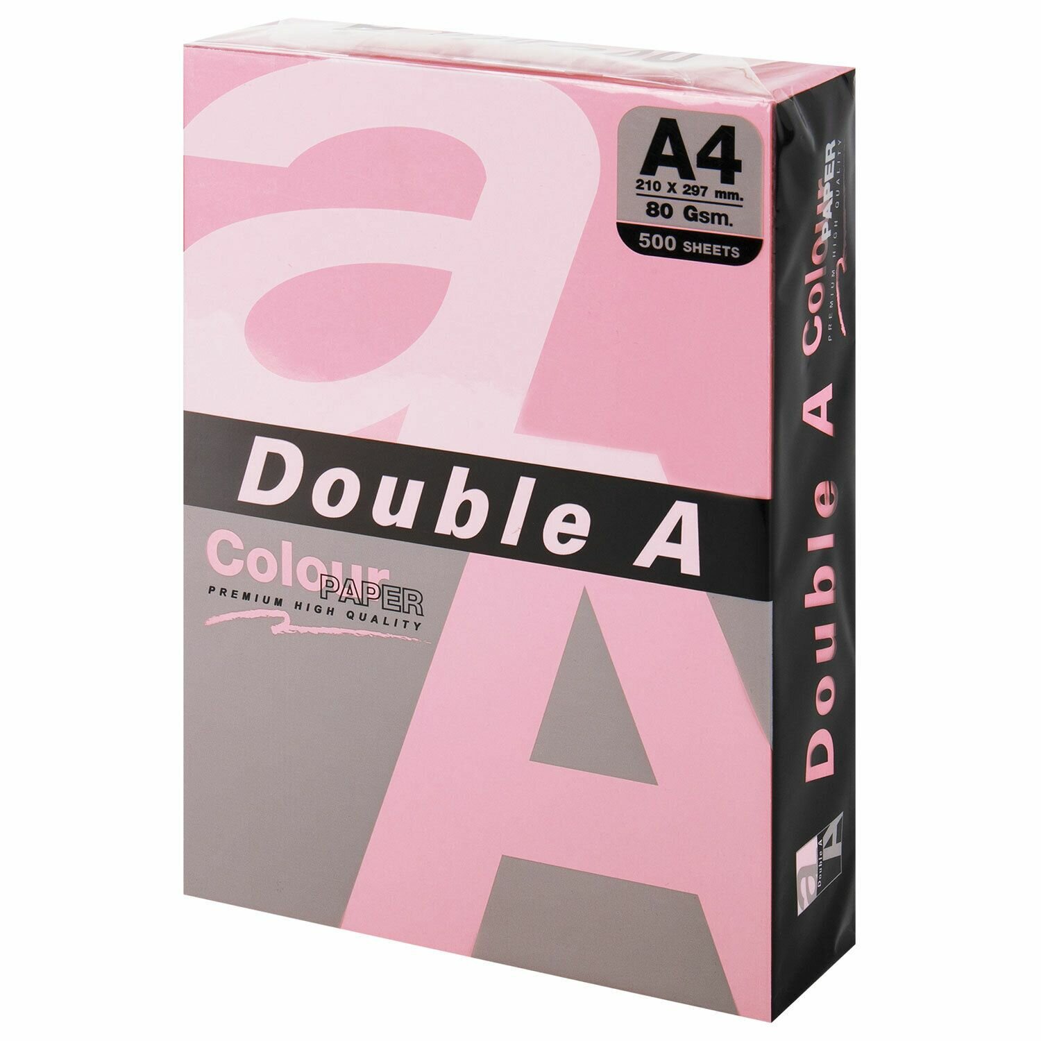 Цветная бумага Double A А4, 80 г/м2, 500 листов, пастель, розовая
