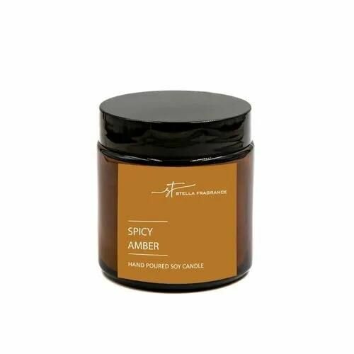 Ароматическая свеча Stella Fragrance "Spicy Amber", соевый воск, 90 г