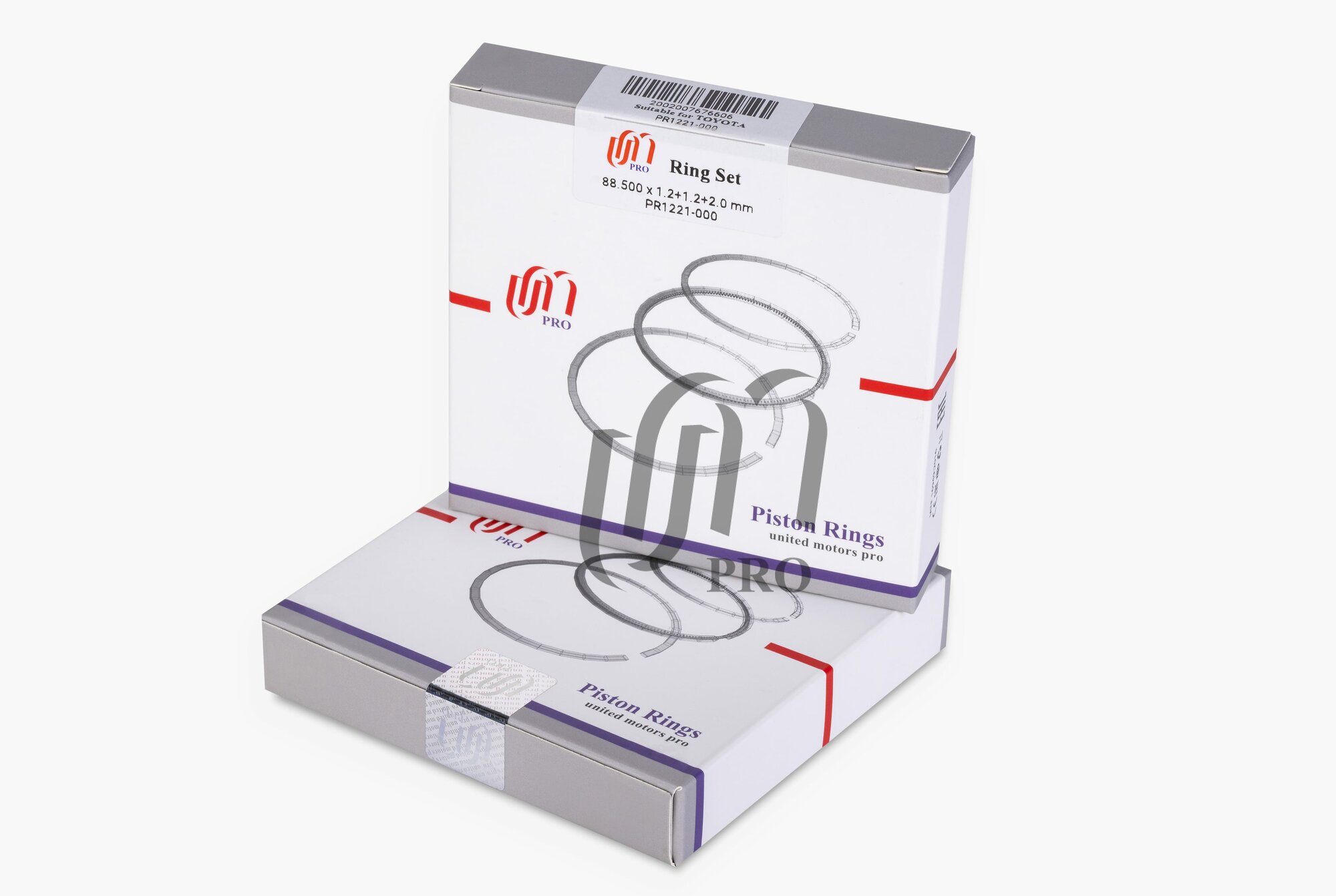 Комплект поршневых колец STD Toyota 2AZ-FE d88.5 STD 1.2-1.2-2.0 (13011-28151) на 1 цил. UM, UNITED MOTORS PR1221000