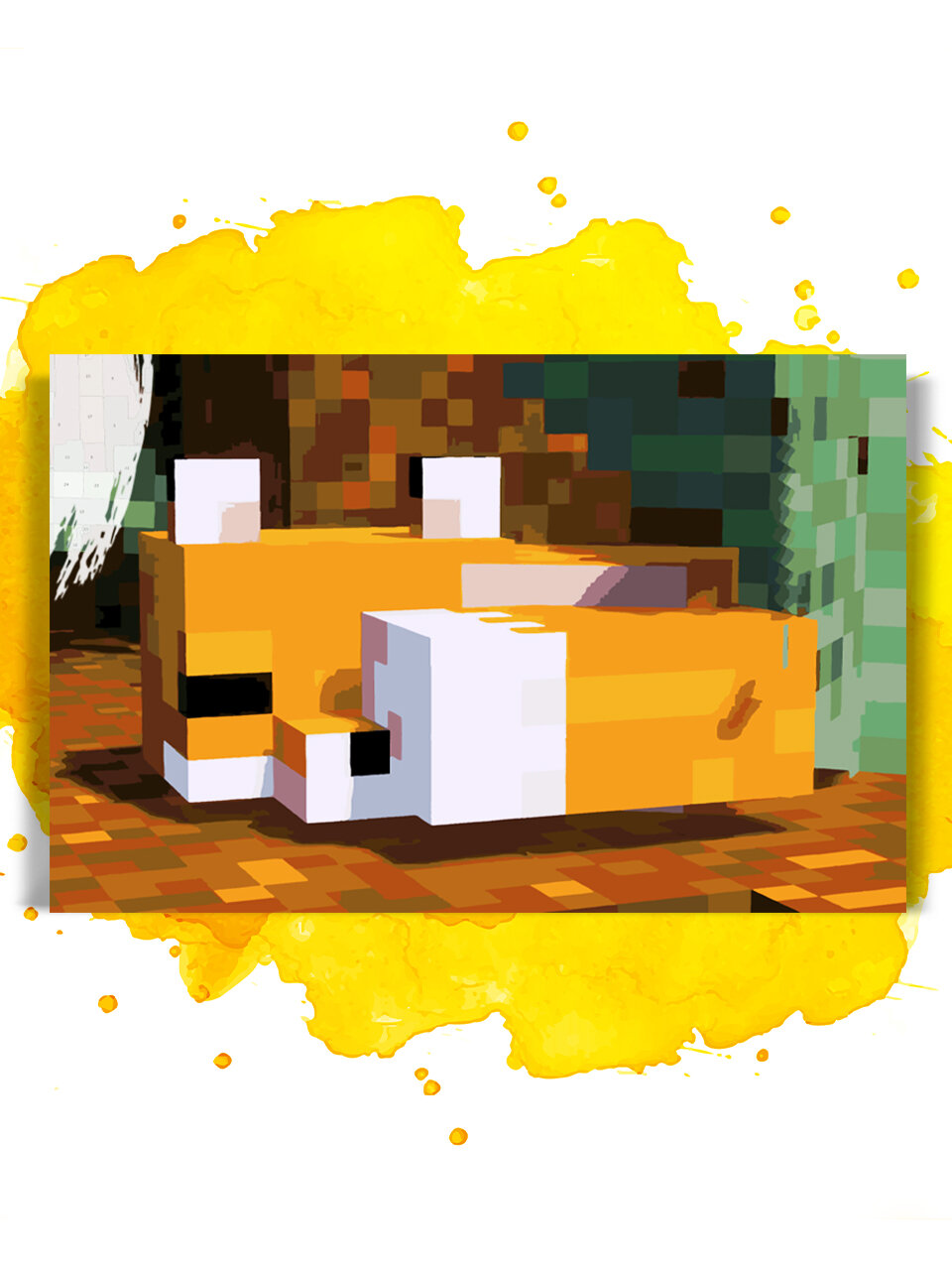 Картина по номерам на холсте Minecraft Fox, 40 х 60 см