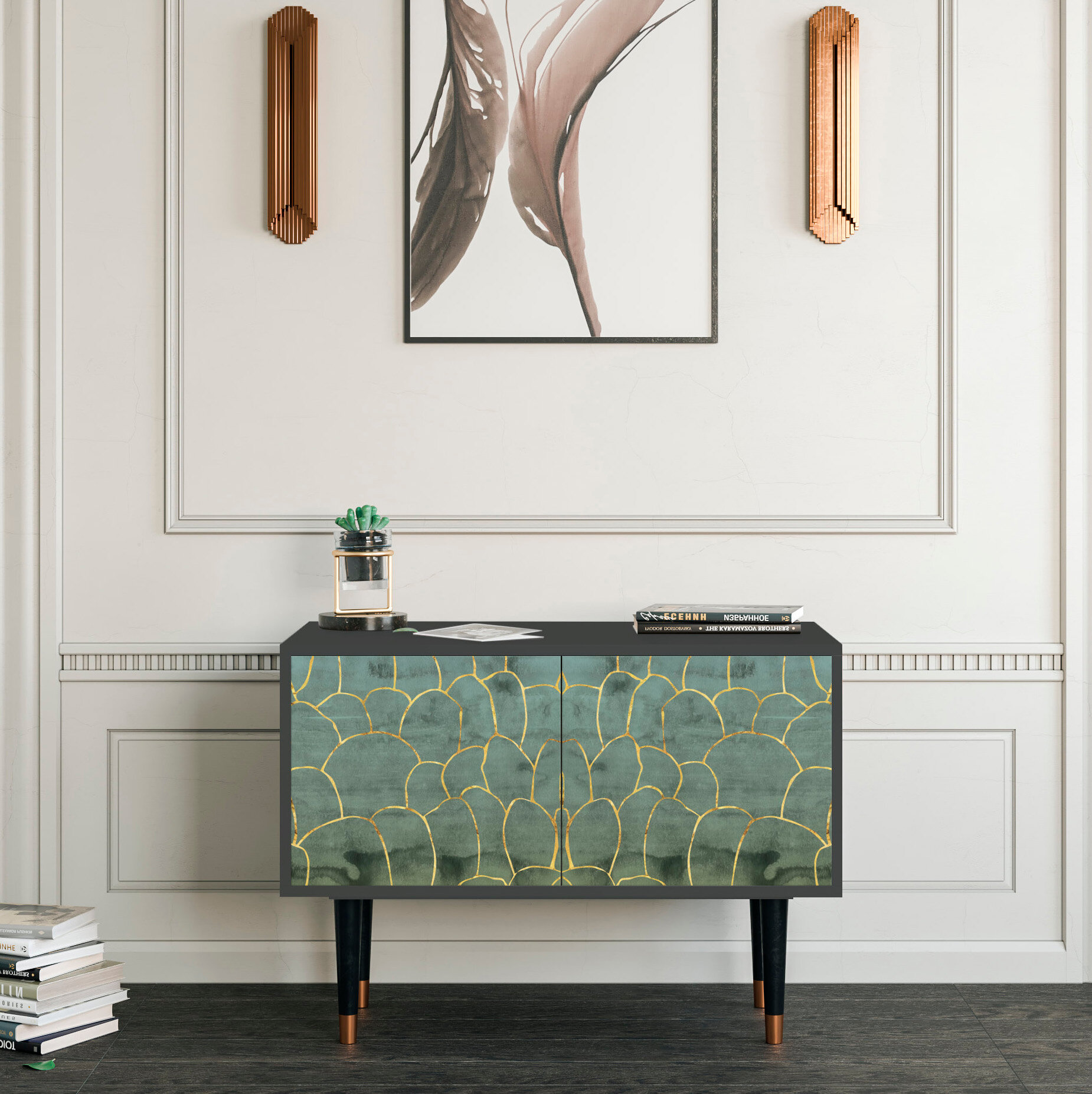 Комод - STORYZ - S1 Magnificent Water Lily, Размер - 94 x 69 x 48 см, Цвет корпуса - , Антрацит