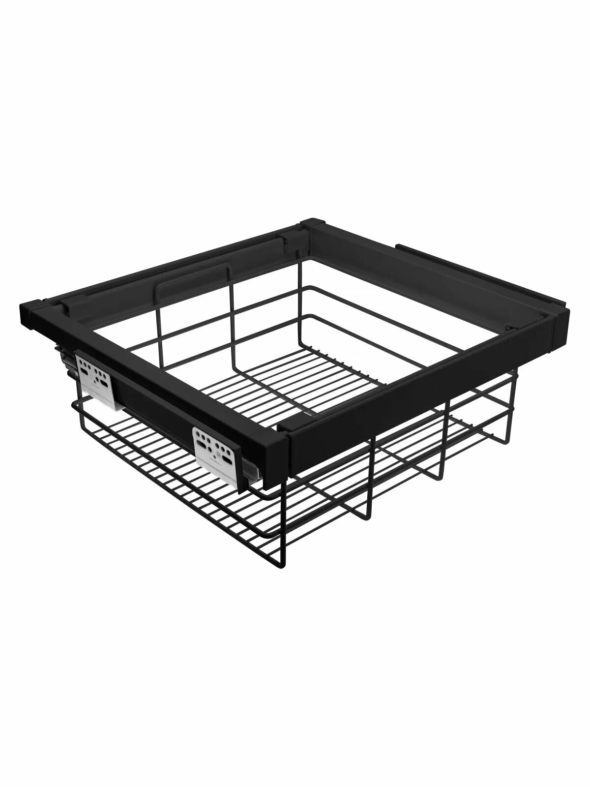 Выдвижная корзина для белья в шкаф 600 мм шариковые направляющие полного выдвижения с доводчиком черный