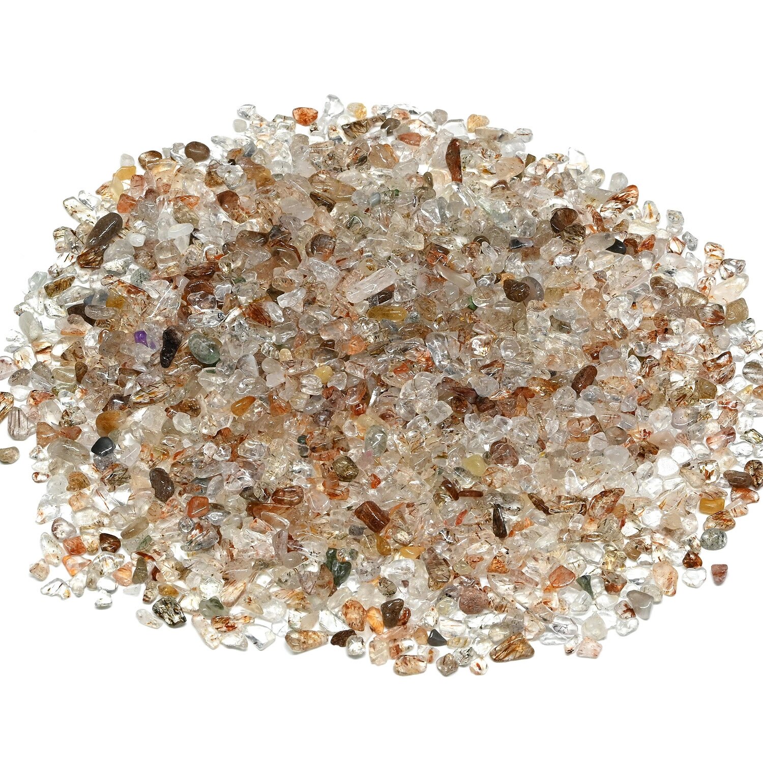 Рутиловый кварц галтовка фракция 3-5мм, упаковка 100г .