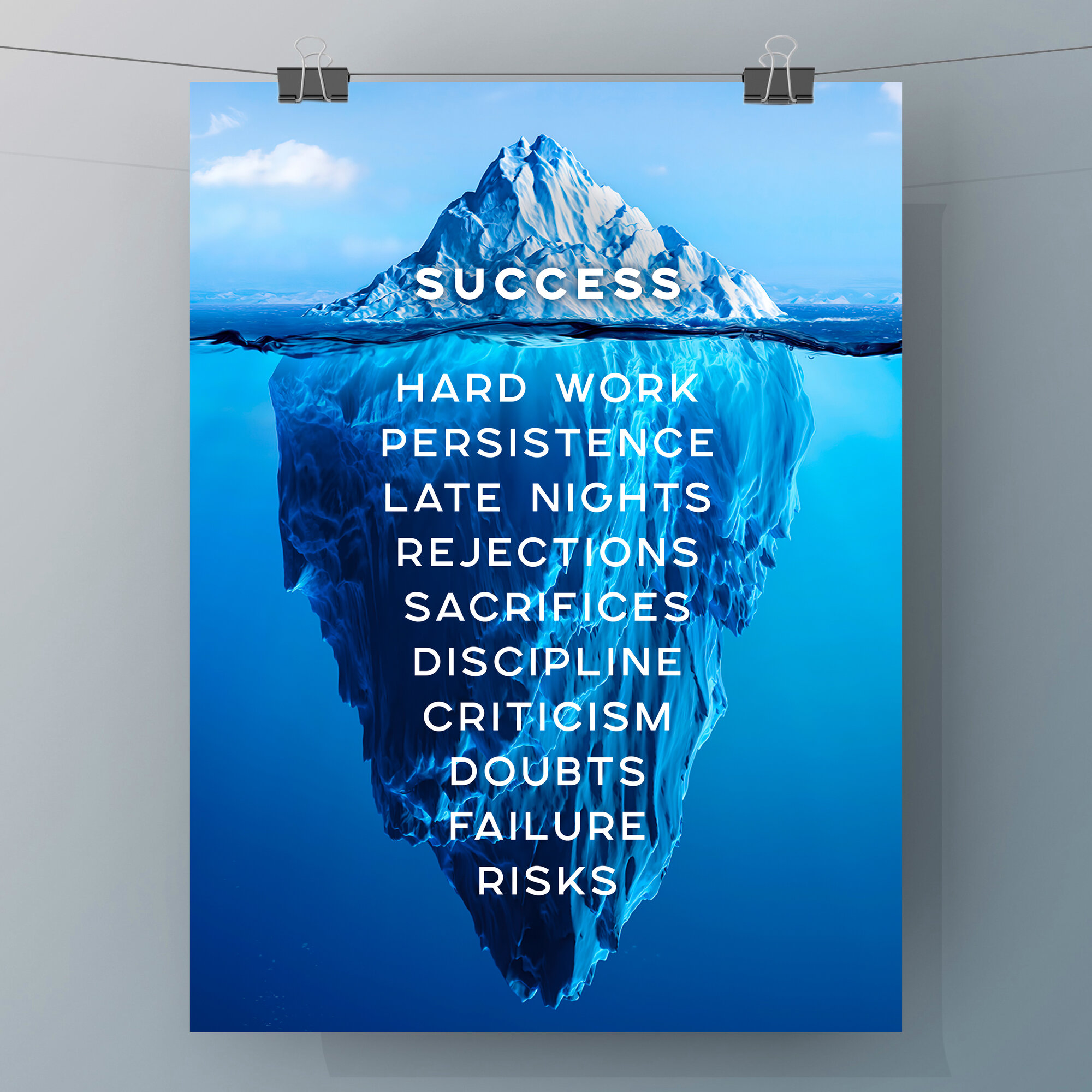 Постер Мотивация Айсберг 60х80 см/ Постер для интерьера/ Декор на стену/ Постер для дома, офиса