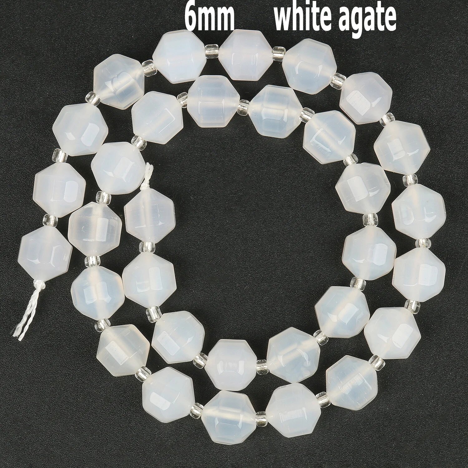Бусины GMB724 белый нефрит агат халцедон hexagon 6mm