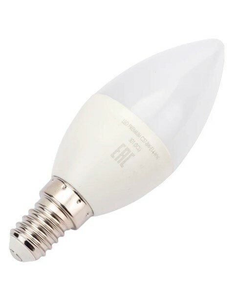 Лампа светодиодная 8W E14 свеча 6500K 220V (LED PREMIUM C37-8W-E14-WW) Включай