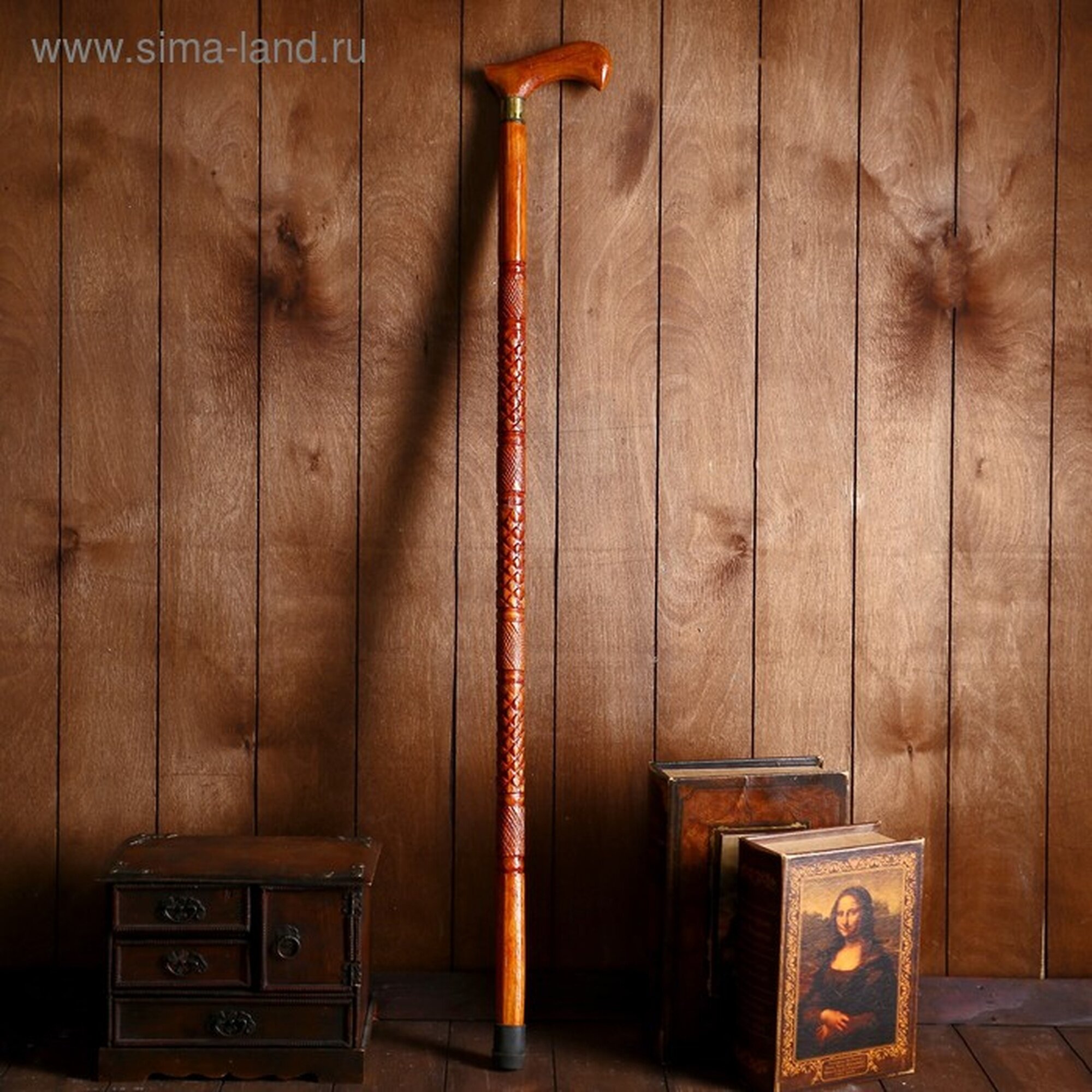 Трость Сима-ленд "Надежда", дерево, ручная работа, коричневая