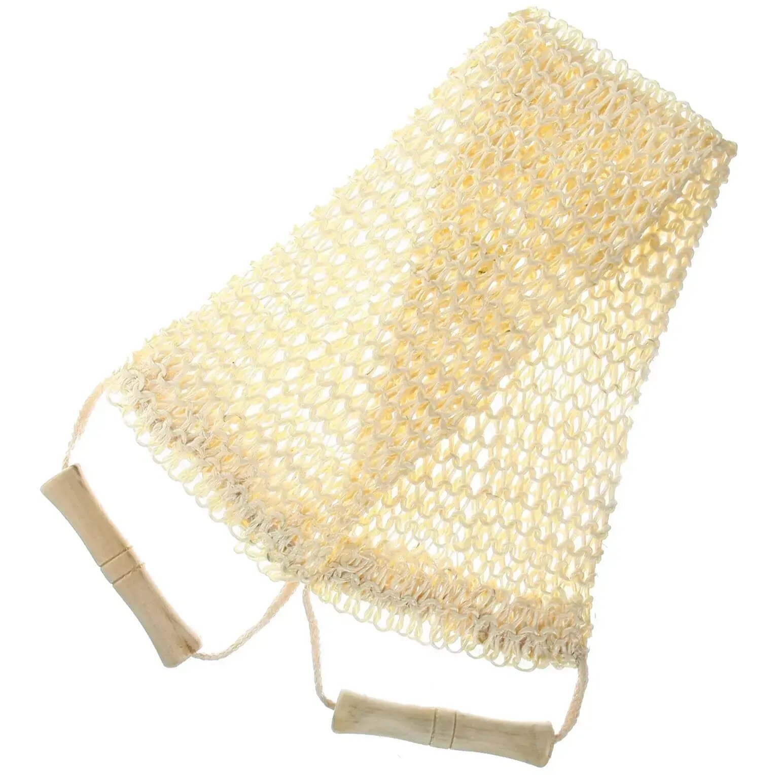 Мочалка скрабирующая «Ultramarine» с деревянными ручками, сизаль, 50х10 см, средняя жесткость для глубокого очищения