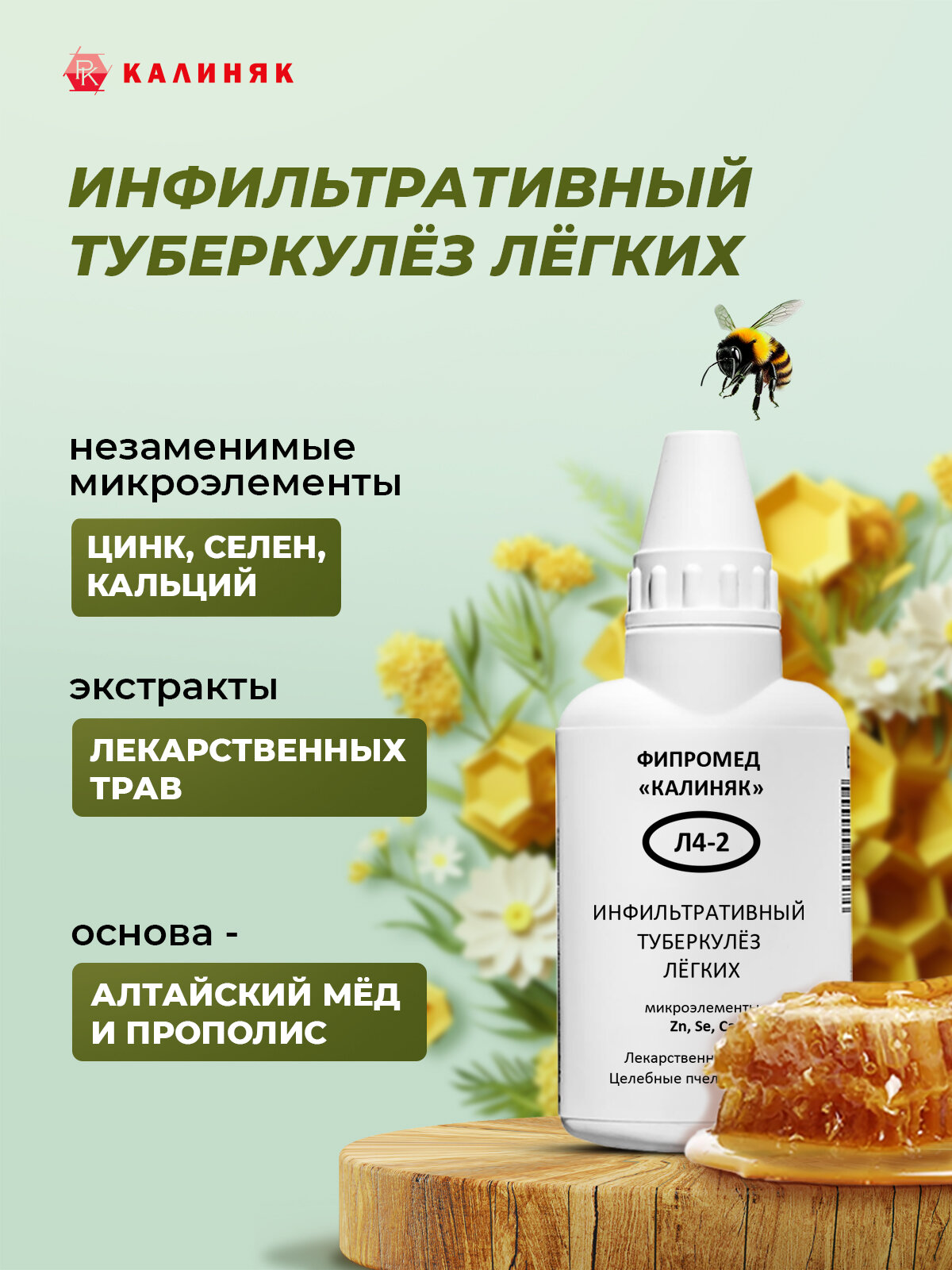 Фипромед Калиняк Л4-2 Инфильтративный туберкулёз лёгких, 50 мл