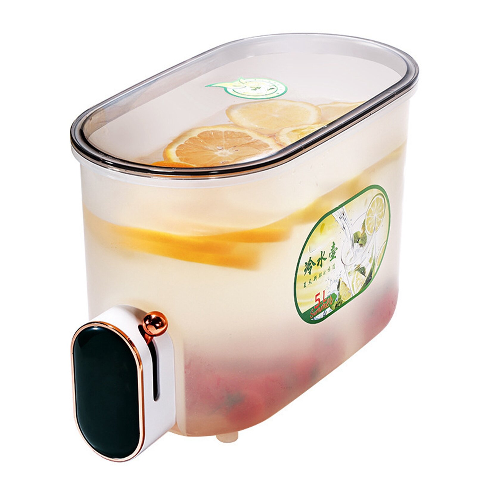 Холодный чайник с краном, пластиковый кувшин для воды, пригодный для использования в холодильнике, ведерко для лимонада с носиком и инфузором для фруктов.