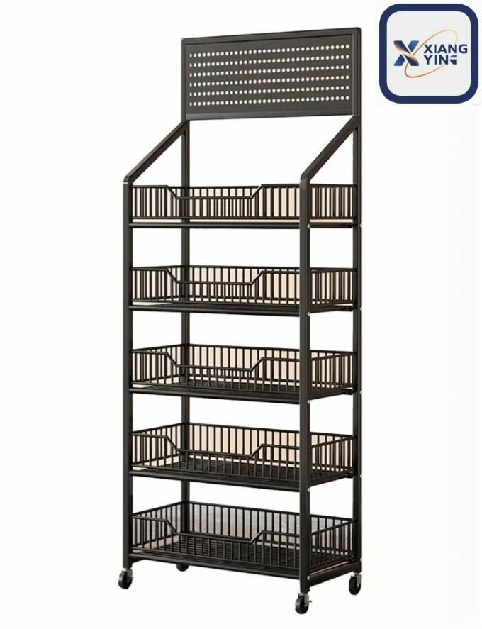 Металлическая выставочная стойка 50x27x165 см для магазина с полками, прочная конструкция