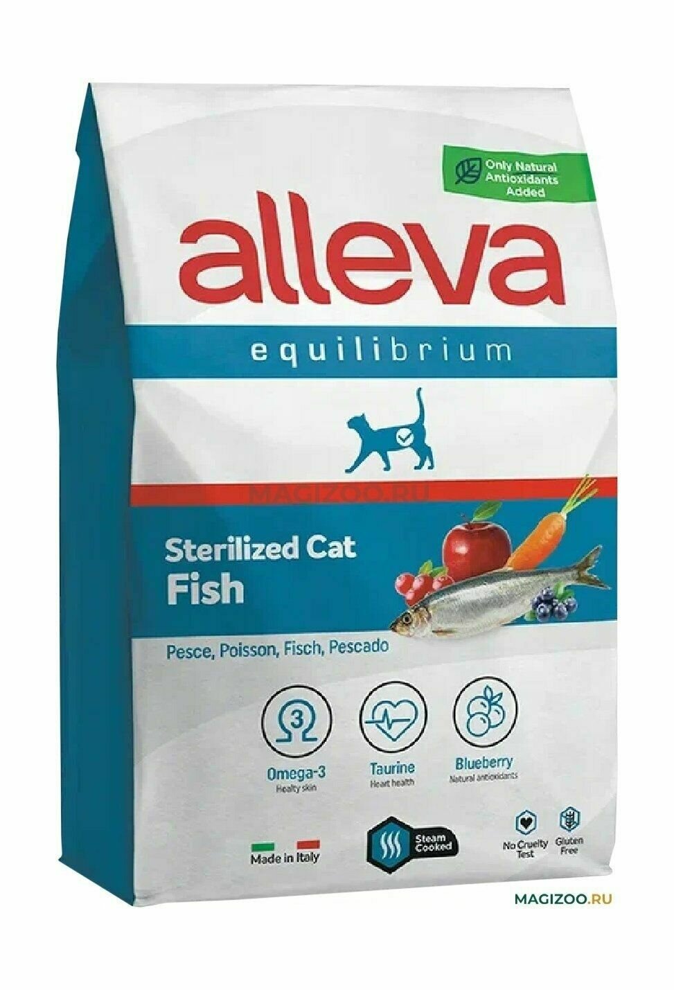 Alleva Equilibrium Sterilized - Сухой корм для взрослых стерилизованных кошек, Рыба с Рисом 1.5 кг