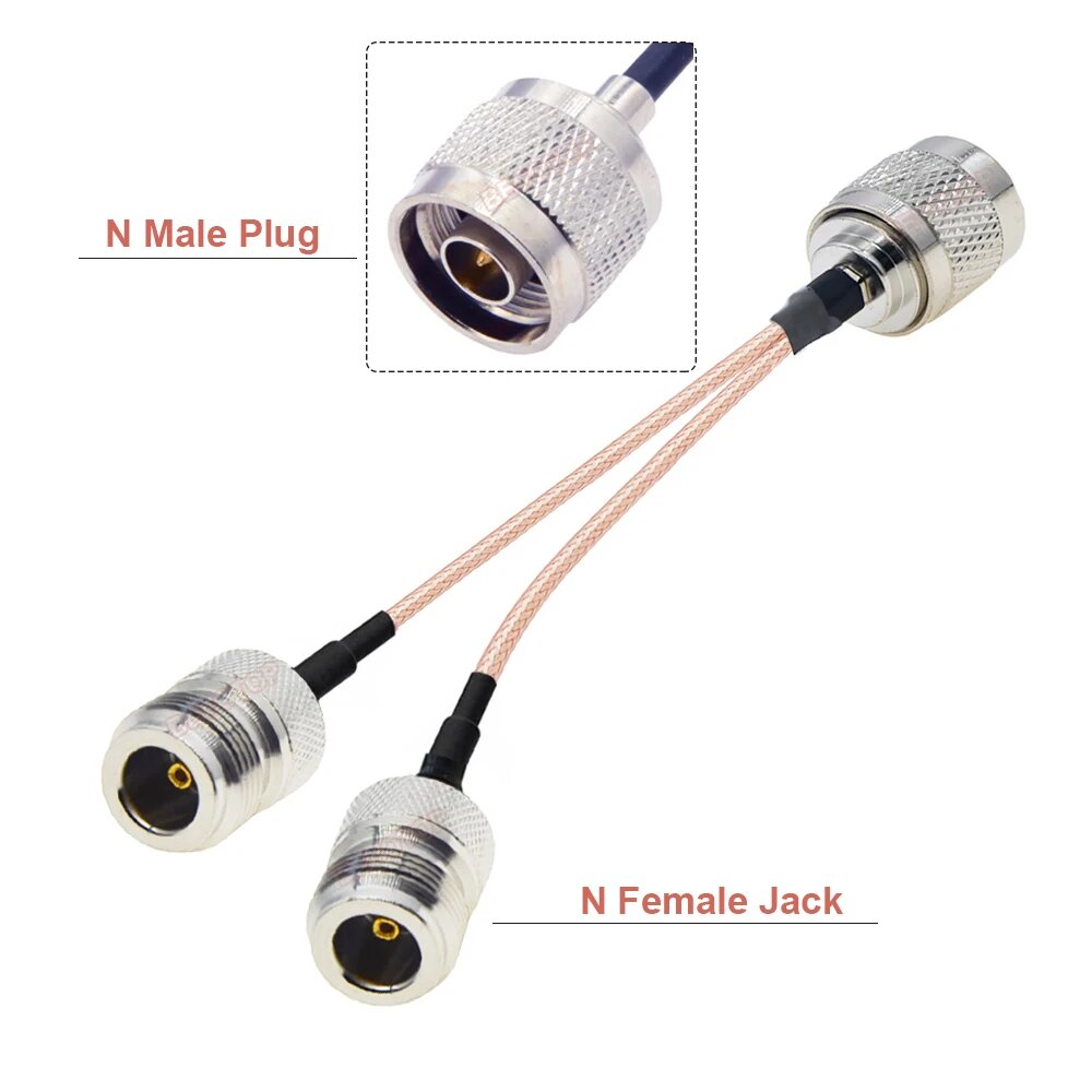 Разветвитель BEVOTOP N, гнездовой разъем N на штекер 2 N, разветвитель кабеля RG316, адаптер-разветвитель, 50 Ом, RF коаксиальная удлинительная перемычка