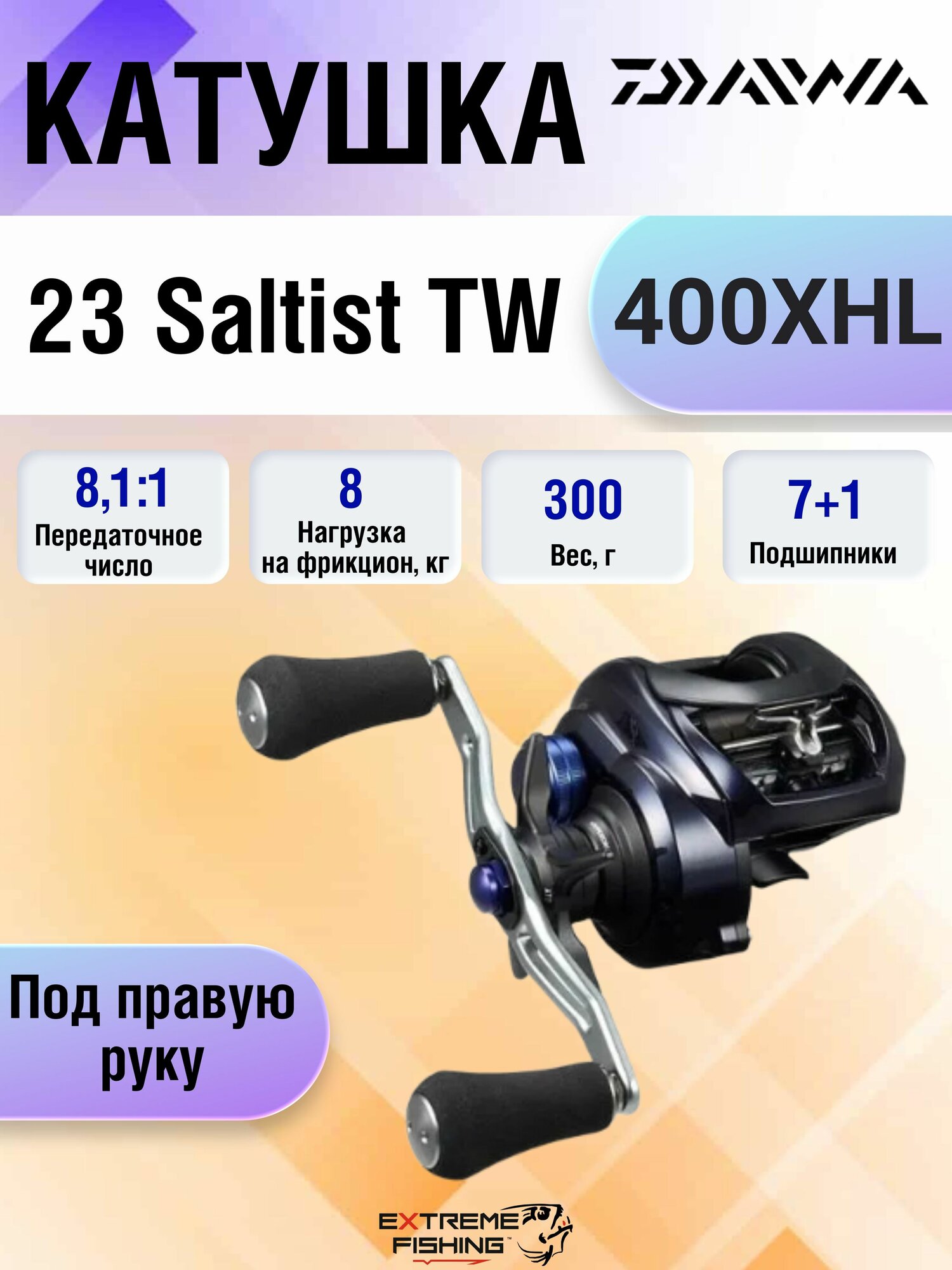 Катушка Daiwa 23 Saltist TW 300XH PE SP, для спиннинга, мультипликаторная