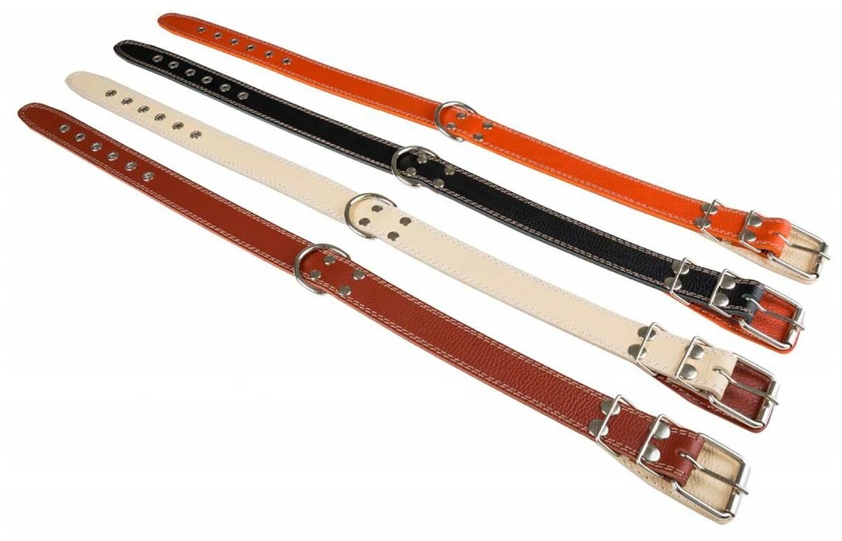 Ошейник для собак Брава №36 с подкладом не украшенный кольцо посередине арт633