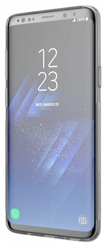Чехол на Samsung Galaxy S9, Nature силиконовый, темно-прозрачный