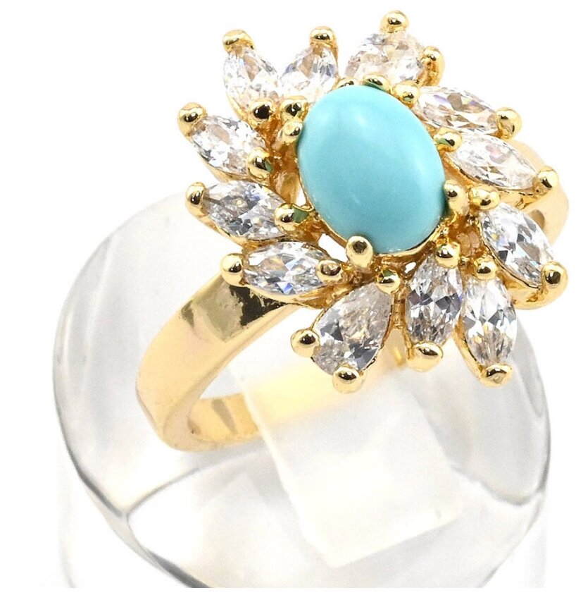 Кольцо, бирюза, бирюза синтетическая