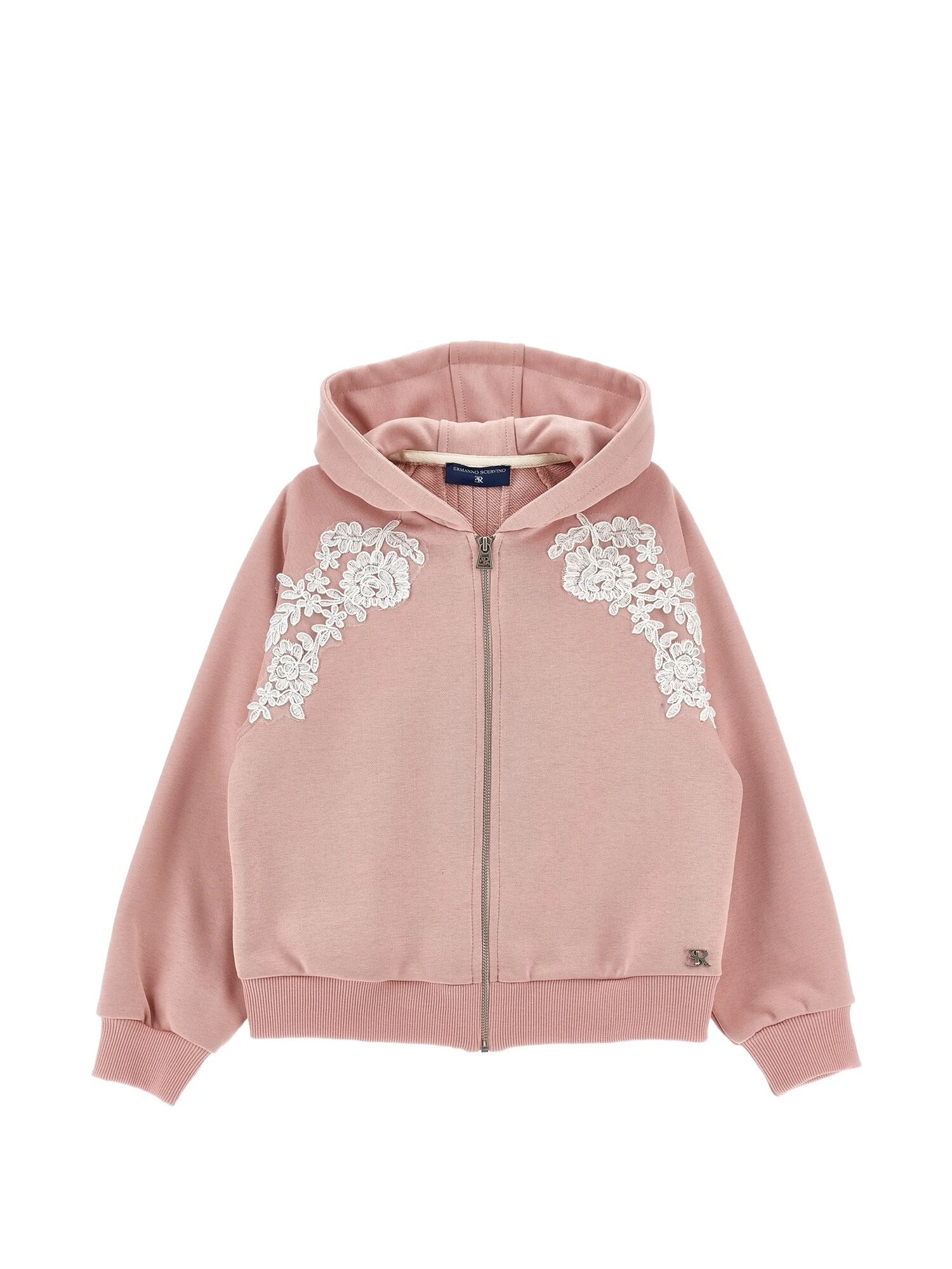 Худи Floral-lace pleated hoodie