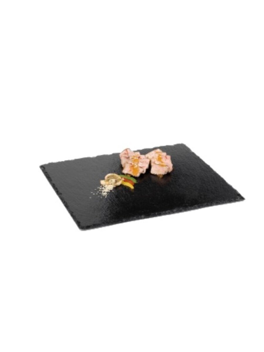 Блюдо для подачи; сланец натур; L-32, 5, B-26,5 см; черный