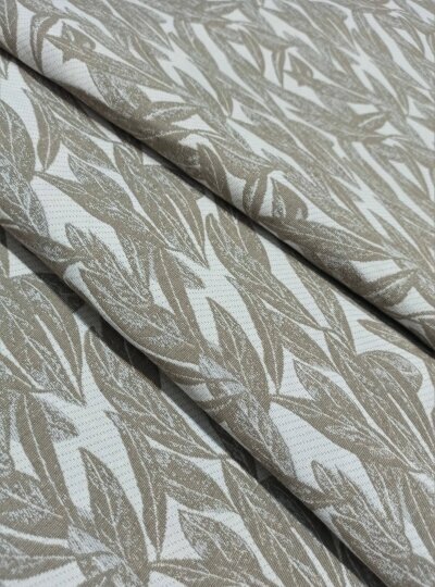 Ткань для штор, мебели и покрывал Берген(1) цвет 63, листья, жаккард