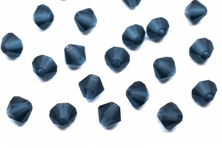 Бусины биконусы хрустальные 4мм, цвет MONTANA MATT, 746-078, 20шт