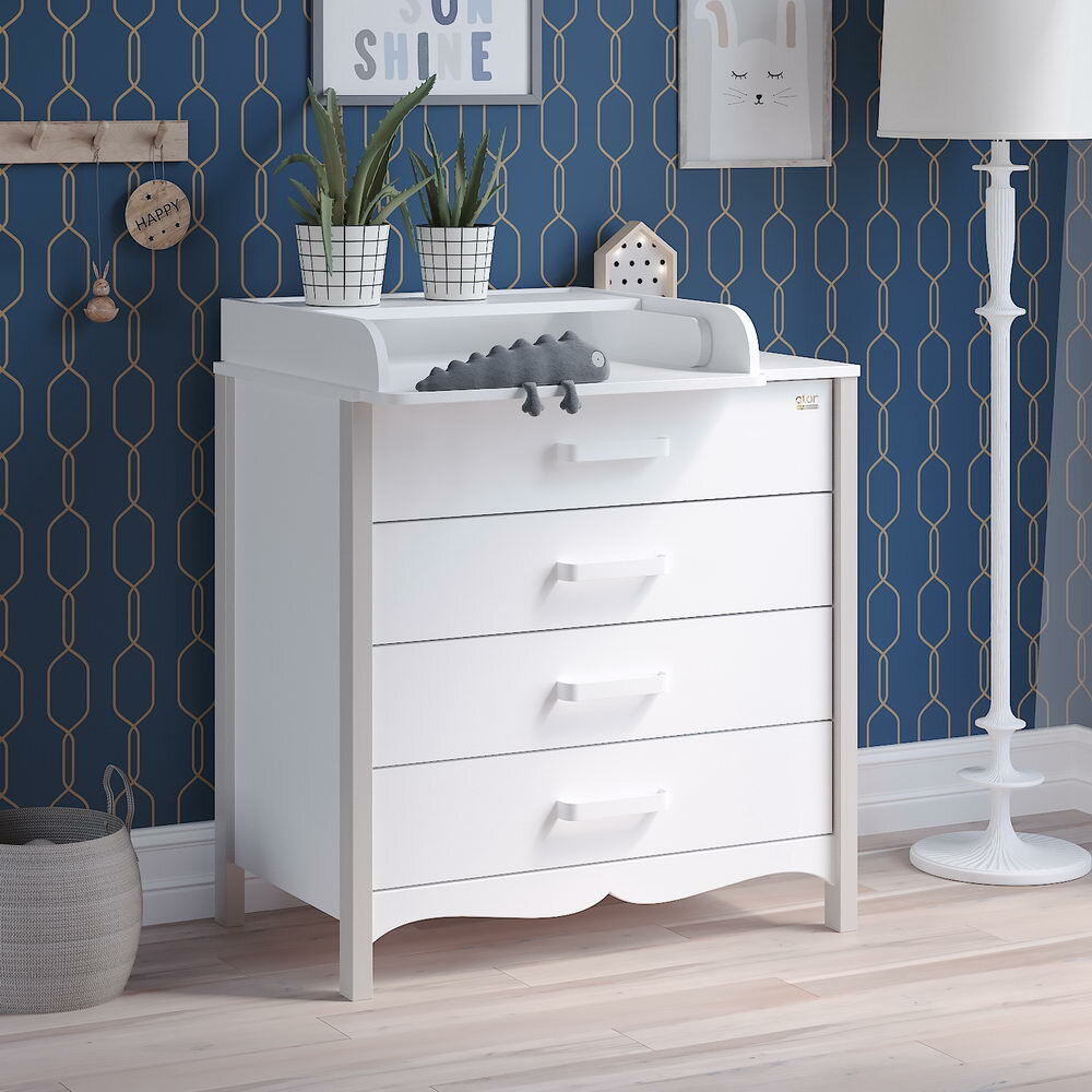 Комод пеленальный Атон Felix, 80 х 96 см, 4 ящика, белый/ кашемир