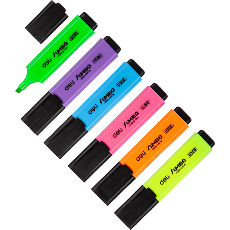 Набор текстовыделителей Deli Jumbo 1-5 мм 6 цветов EU366-MT 1676015