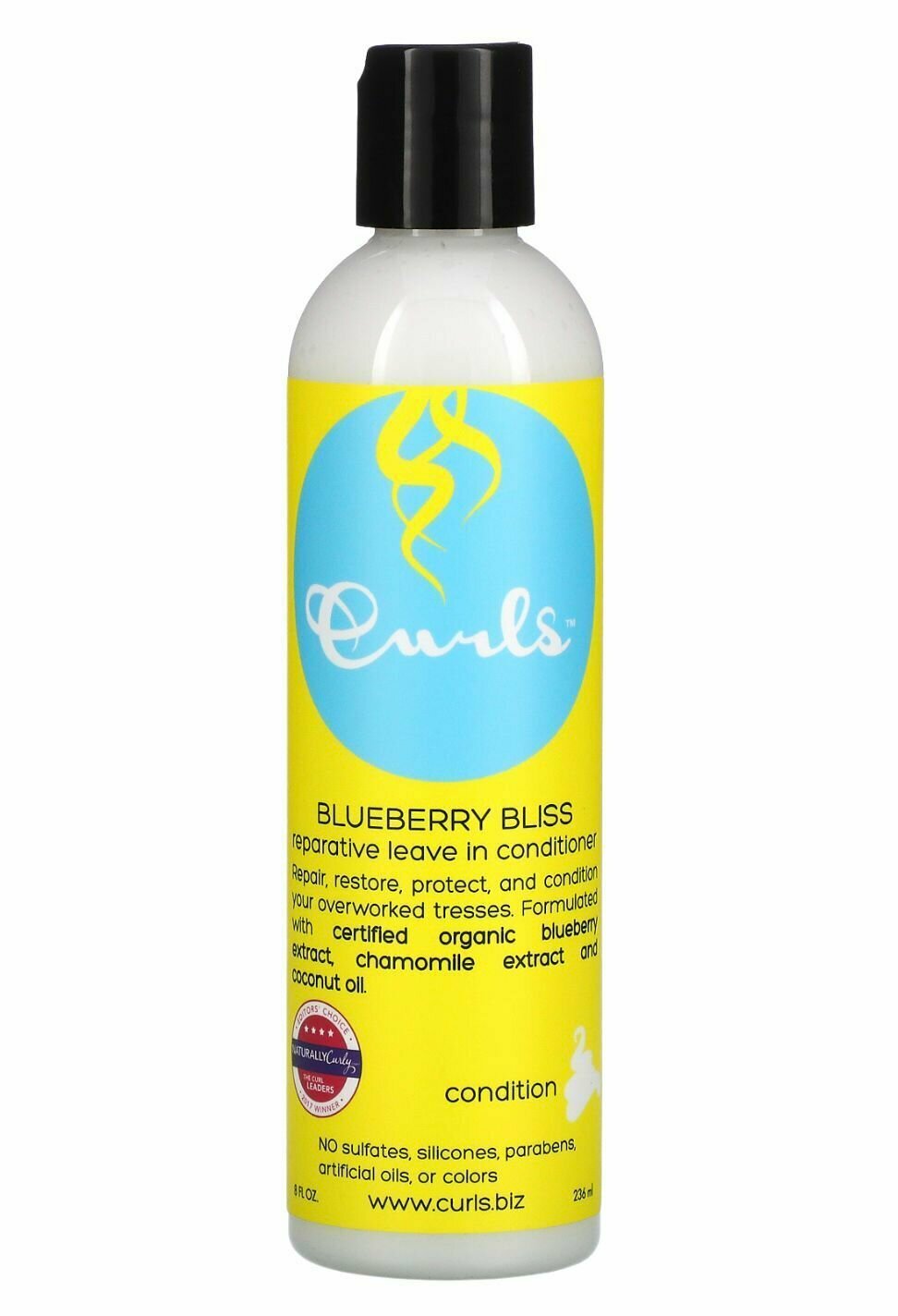 CURLS, Ливин, Leave in, несмываемый кондиционер для восстановления локонов, Blueberry Bliss, 236 мл