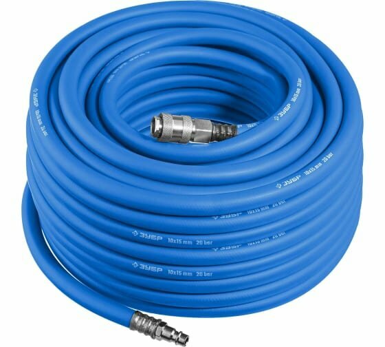 Шланг воздушный для компрессора пневмоинструмента с фитингами рапид 20 м, 10х15 мм, 20 бар, ЗУБР