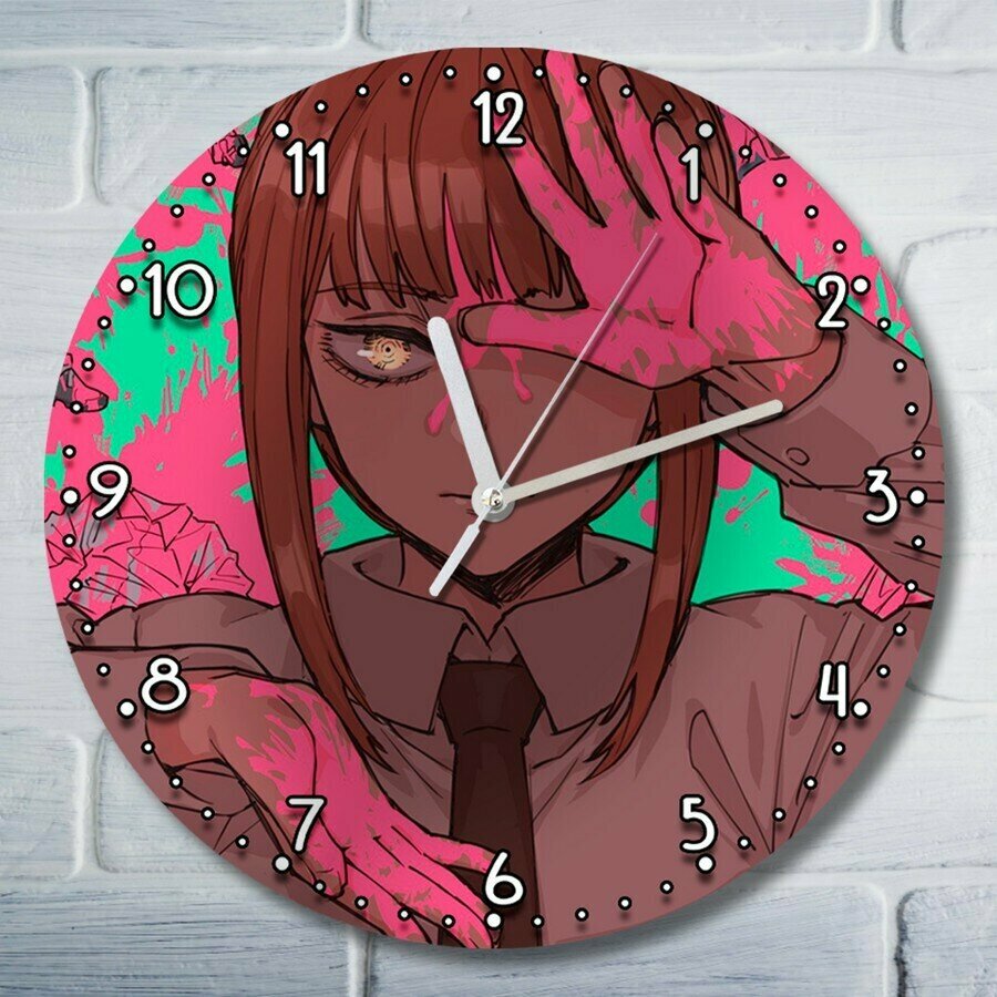 Настенные часы УФ с рисунком аниме Chainsaw Man - 3593