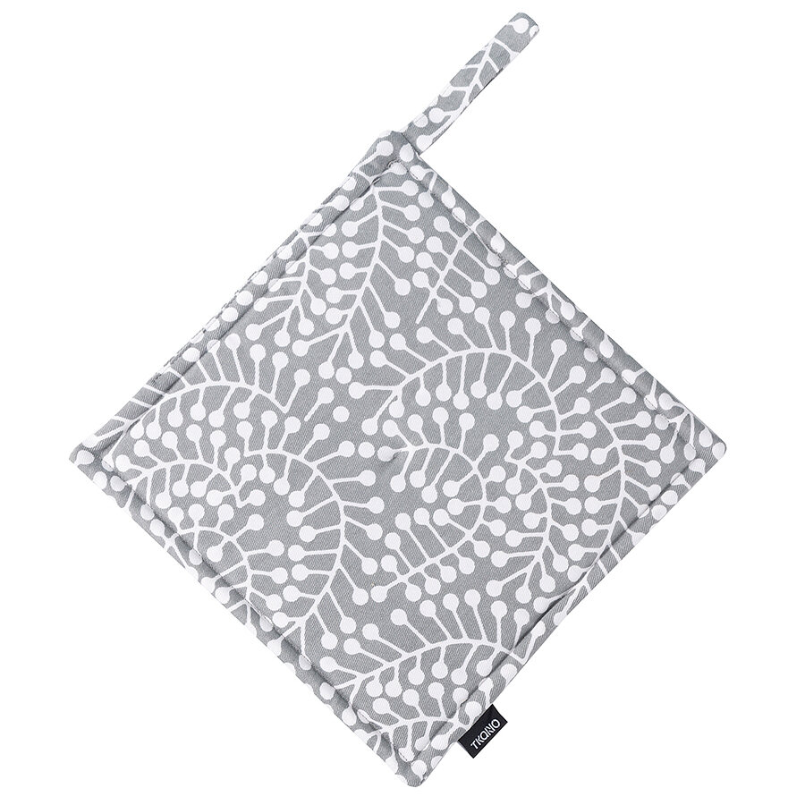 Прихватка для горячего серого цвета с принтом Спелая Смородина из коллекции Scandinavian touch, 22х22 см, Tkano, TK22-PH0008