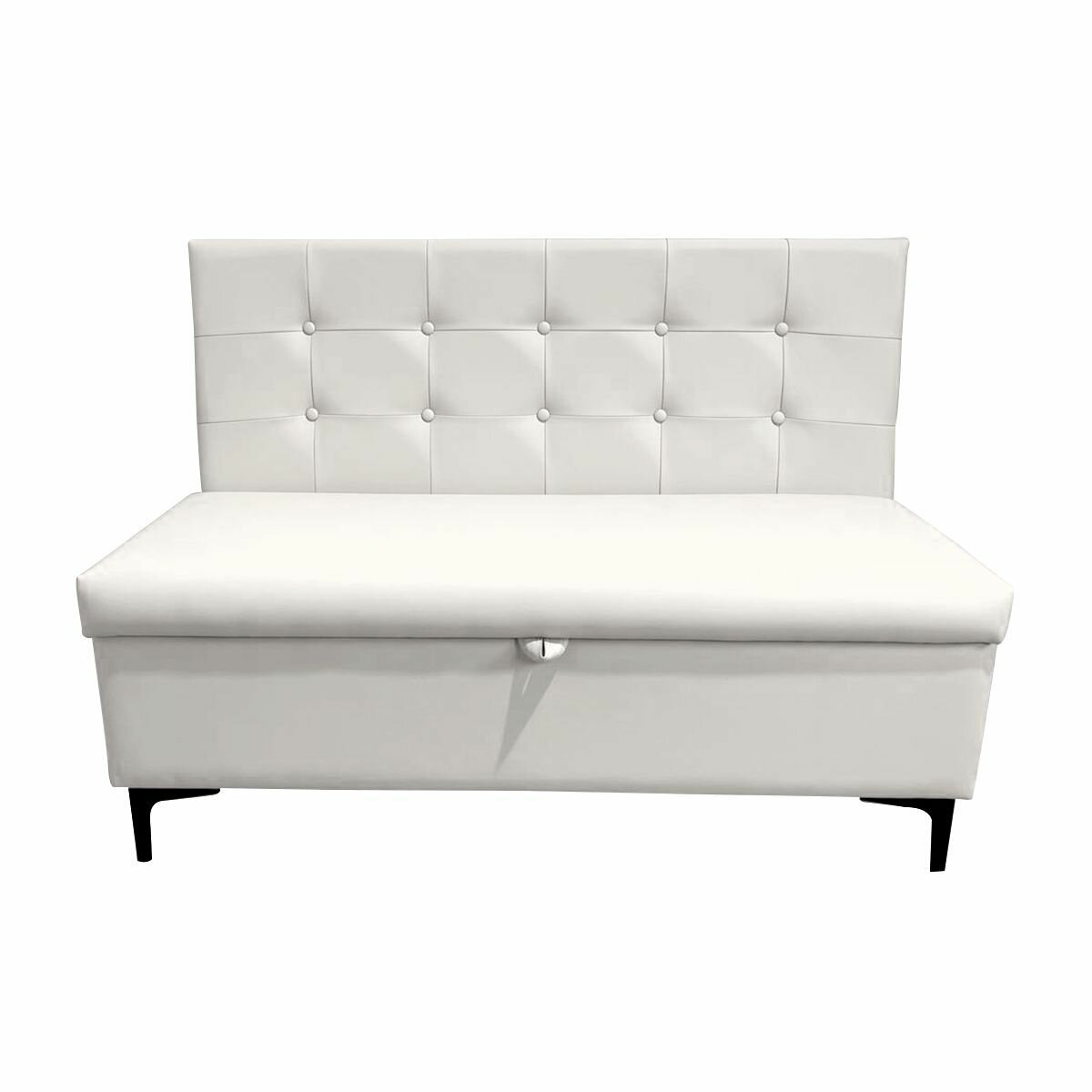 Диван "Сканди", экокожа, белый, с потайным ящиком, нераскладной