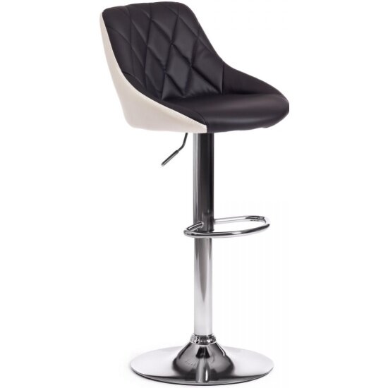 Стул барный Tetchair MESSY (mod. KY704C) / 1 шт. в упаковке металл/экокожа, 47*48*84-105 см, черный/белый/хром