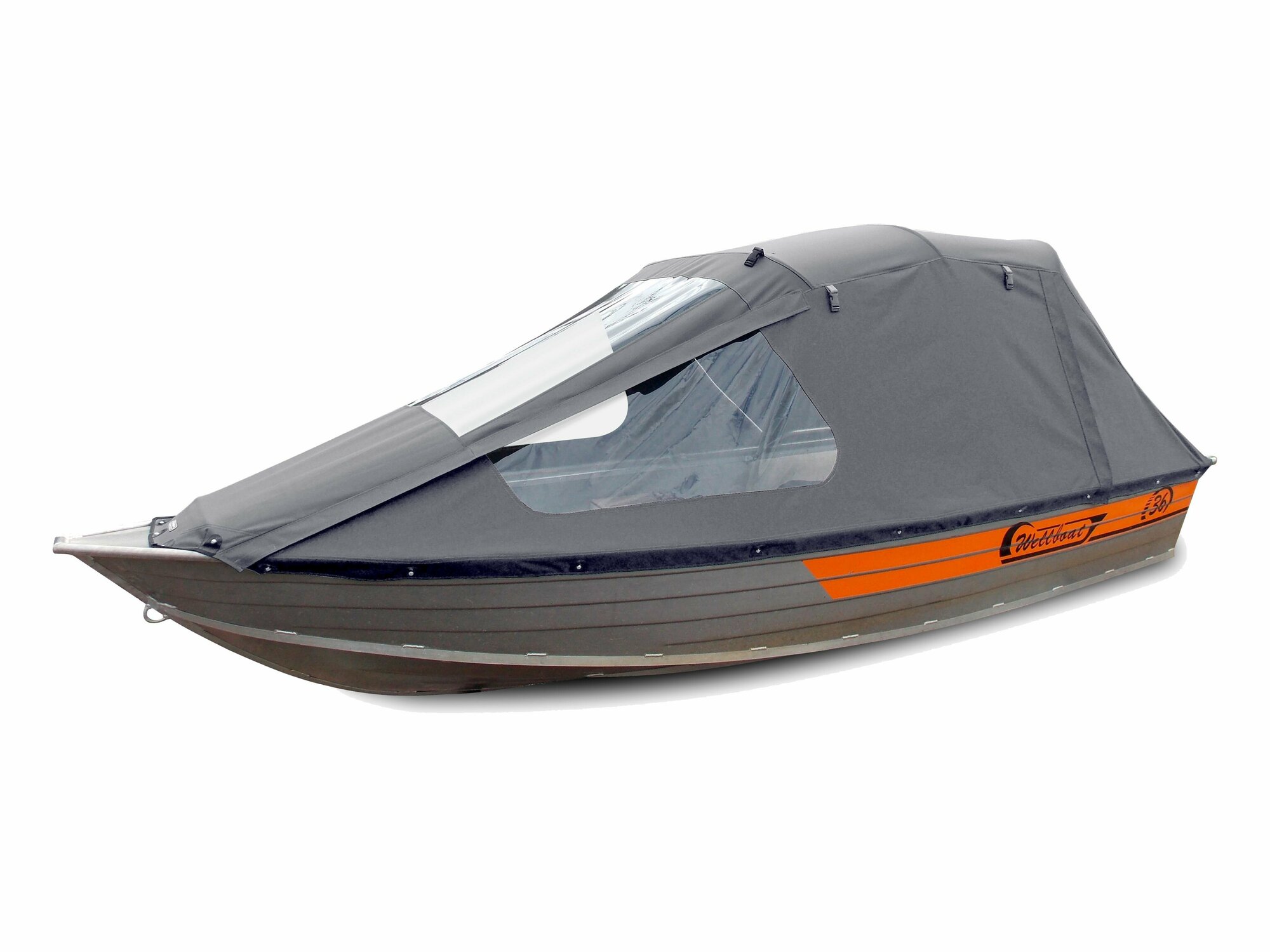 Wellboat-36. Вельбот-36. Тент ходовой с дугами с креплениями