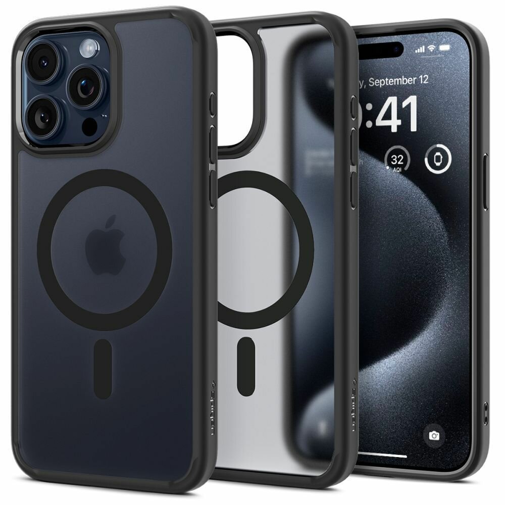 Защитный чехол Spigen Ultra Hybrid Magsafe для iPhone 15 Pro Frost black