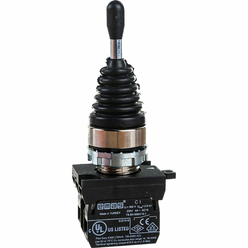Кнопка-джойстик Emas 2-х позиционный, без фиксации, 250 В AC, 4 А CM101DJ21