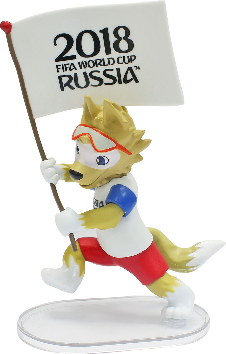 FIFA-2018 Фигурка Волк Забивака Zabivaka Знаменосец 64 наклейки флагов 32 стран-участниц