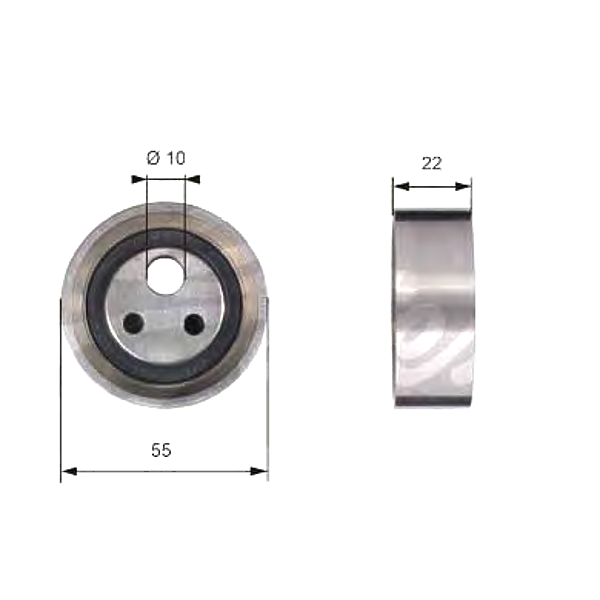GATES T41155 (03591 / 0N145 / 10140124) ролик натяжной приводного ремня Renault (Рено) Clio (Клио) II 98-05, Kangoo