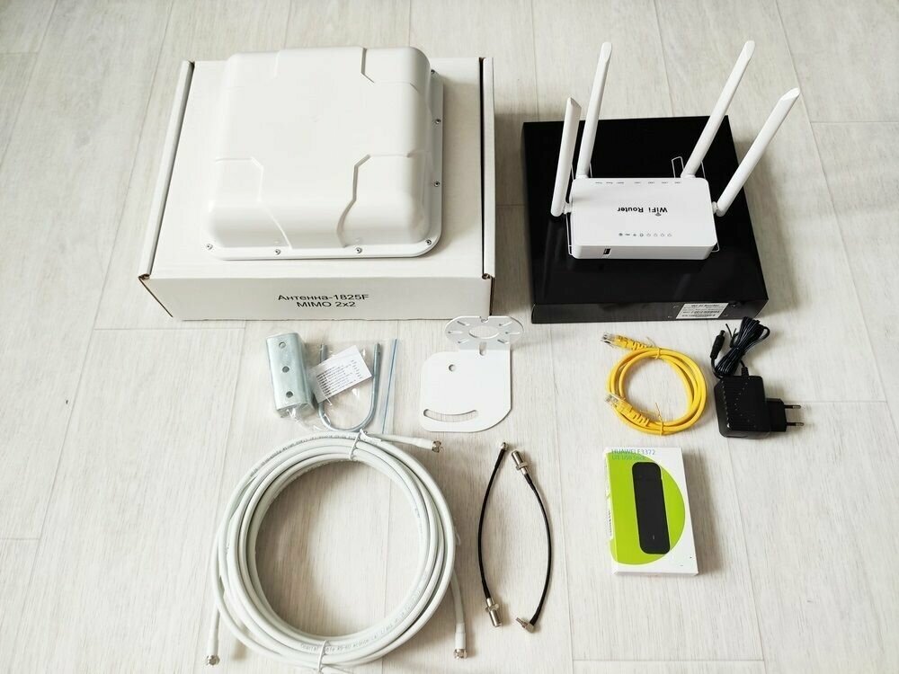Готовый комплект интернета для дачи дома Huаwеi e3372 e3272 модем LTE 4G 3G WIFI роутер ZBT Zyxel панельная антенна 15-17дб безлимит