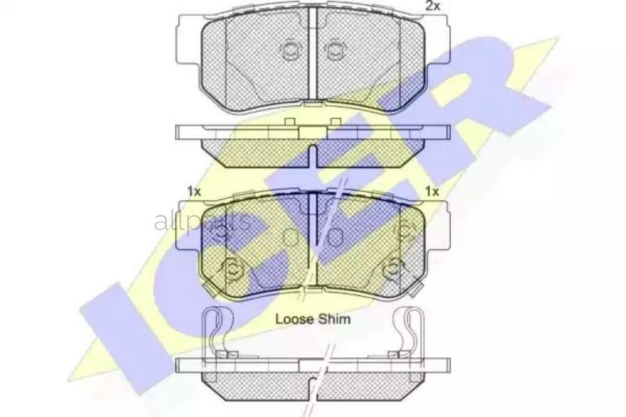 ICER 181645 181645 колодки дисковые задние !\ Kia Magentis 01>/Hyundai Sonata 2.0i-2.7i 98-01
