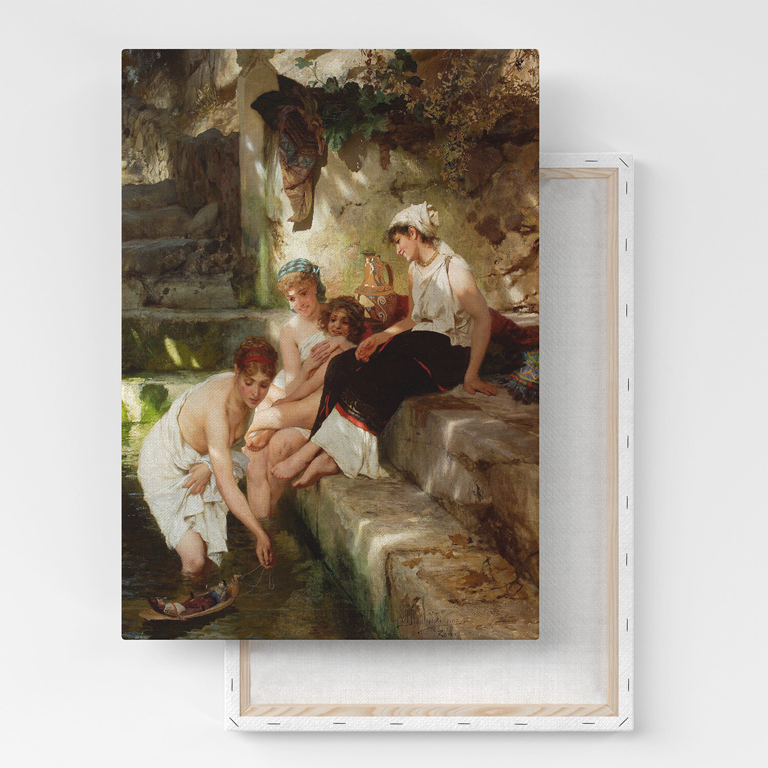 Картина на холсте, репродукция / Генрих Семирадский - Римская идиллия / Размер 40 x 53 см