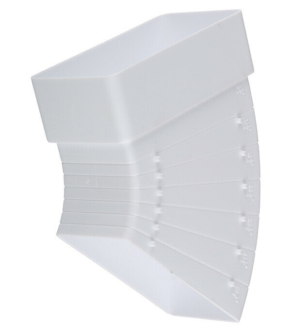 Колено горизонтальное пластиковое для плоских воздуховодов 60х120 мм разноугловое 612КРП