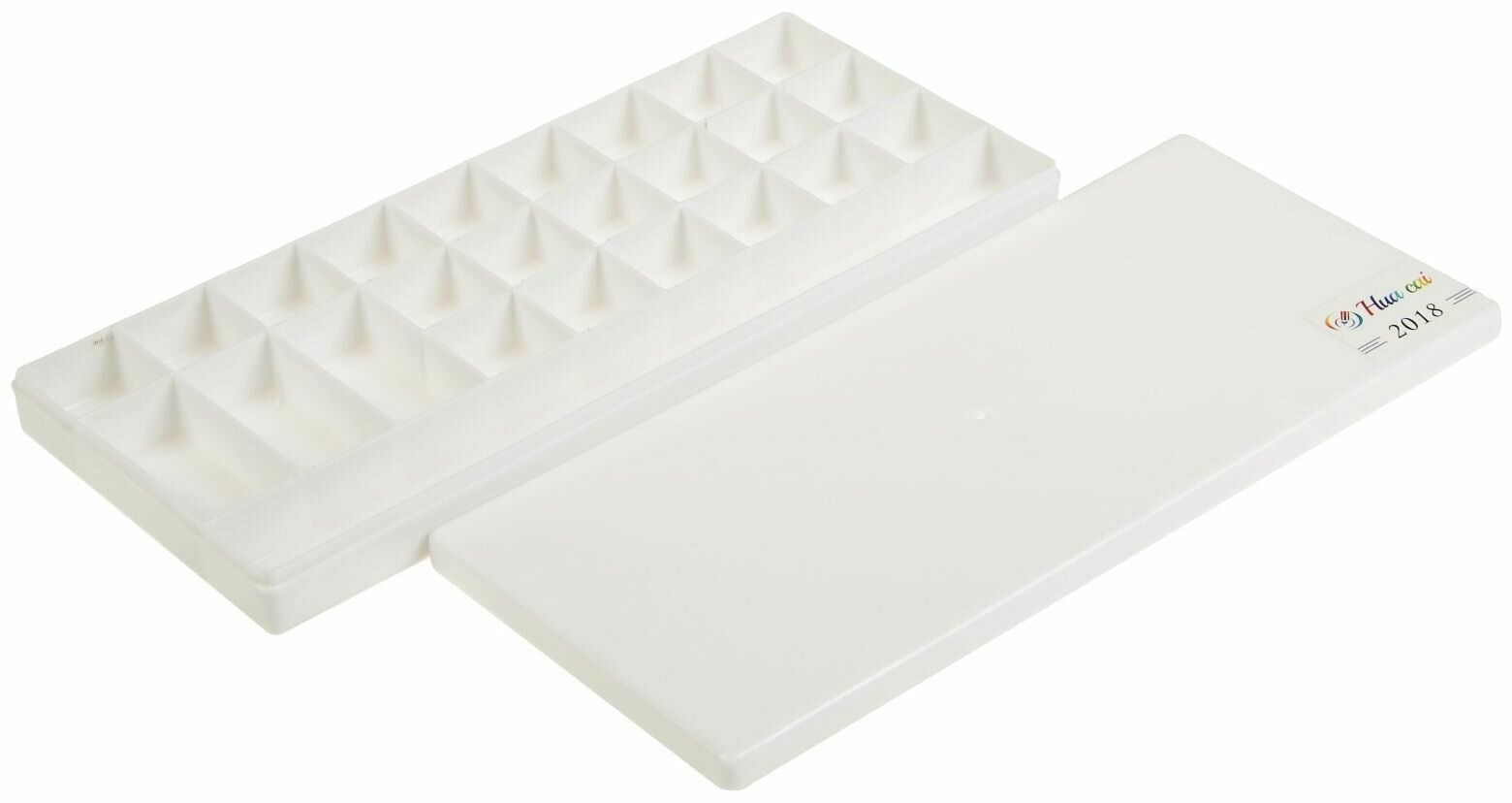 Пенал для акварельных красок пластиковый, органайзер для акварели с крышкой, 25 ячеек