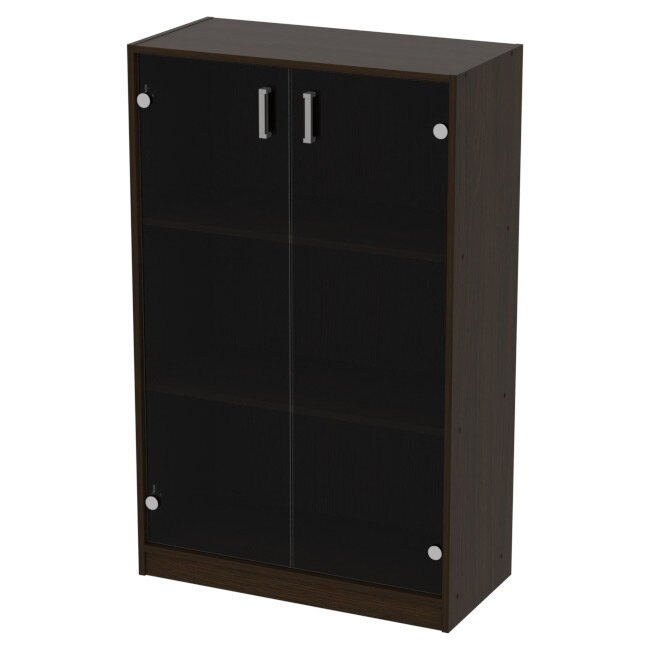 Шкаф Меб-фф Офисный шкаф СБ-60+А-5+С-19 графит цвет Венге 77/37/123 см