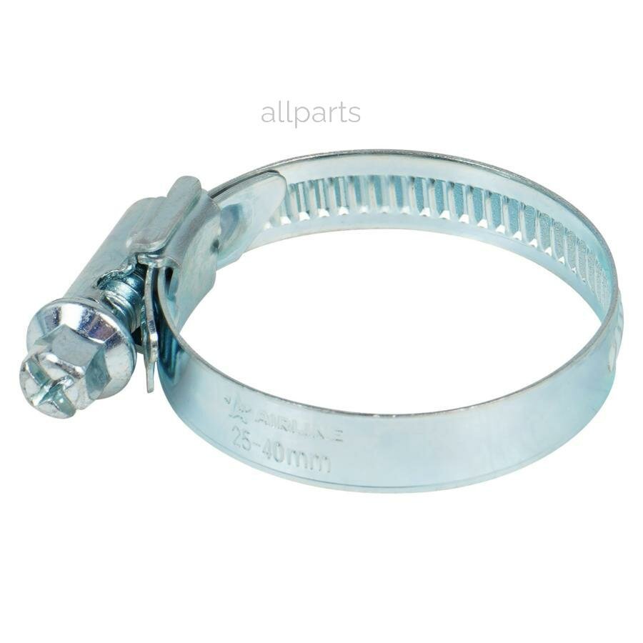 AIRLINE AHC-SZ-06 Хомут 25-40/9 мм, червячный, оцинкованный (W1), 1 шт.